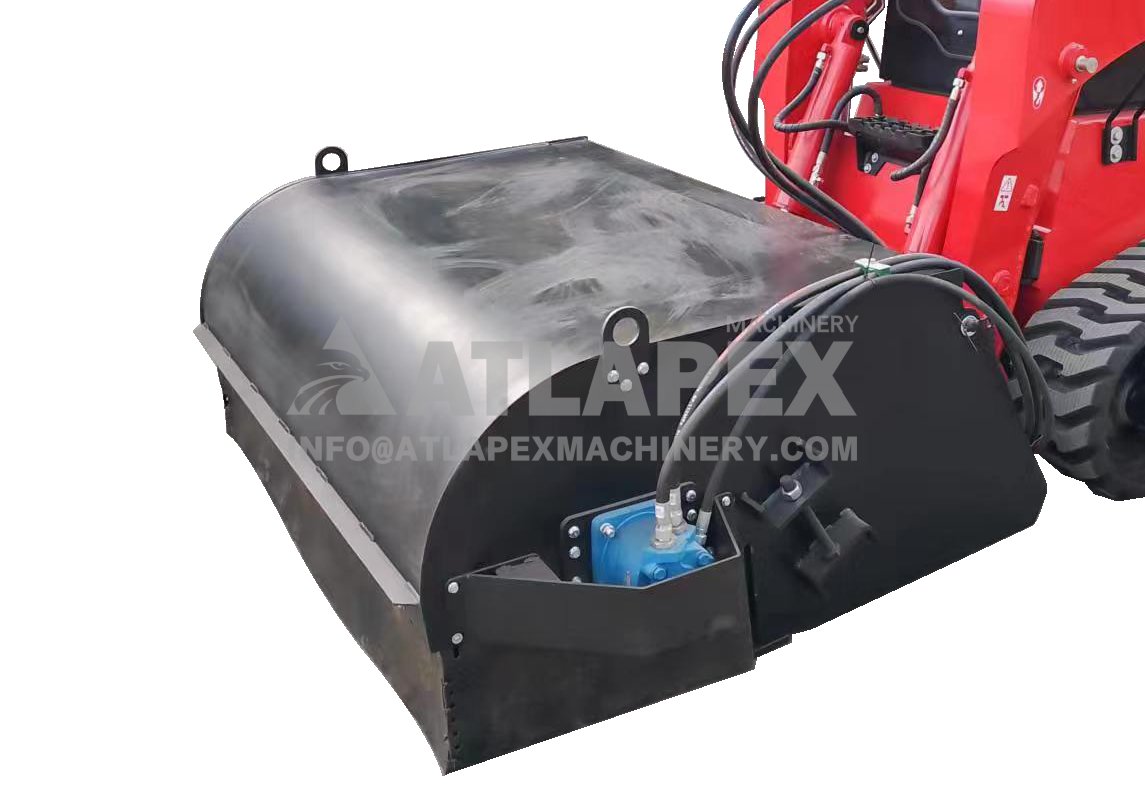 Atlapex Wheel Loader with Sweeper Attachment for Sweeping Dirt, Sand ...