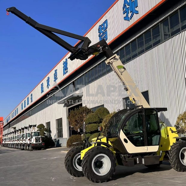 ATLAPEX Telehandler Telescopic Forklifts with Lifting Hook and Bucket ...